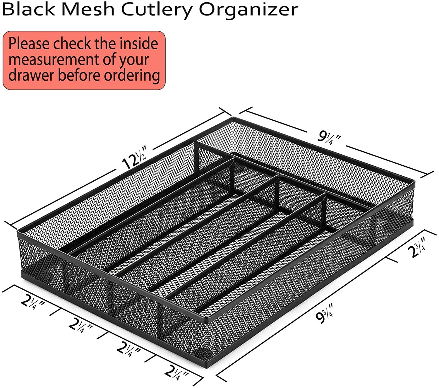 COSWE Silverware Tray for Drawer, Silverware Organizer, Metal Drawer Organizer Kitchen Utensils with Foam Feet Multi Compartments Cutlery Organizer in Drawer