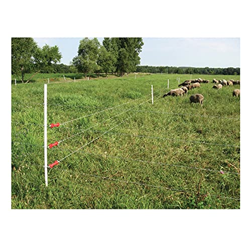 FENCE SHOCK 48Inch Step-in Fence Post-Electric Fence System Post for Garden and Farm(25 Pack),White