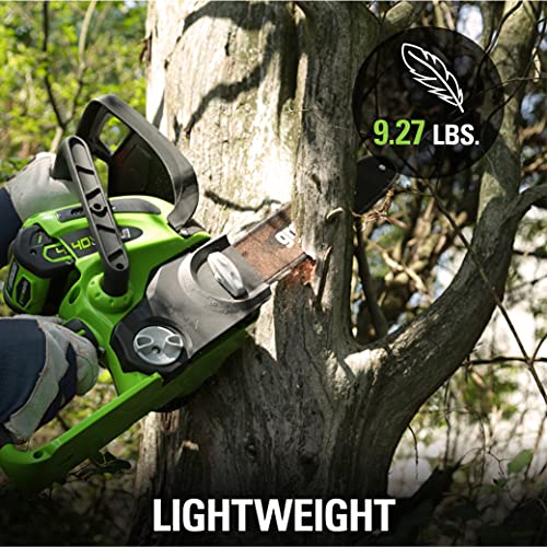 Greenworks 40V 12" Chainsaw, 2.0Ah Battery and Charger Included