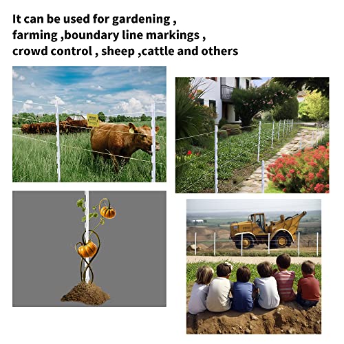 FENCE SHOCK 48Inch Step-in Fence Post-Electric Fence System Post for Garden and Farm(25 Pack),White