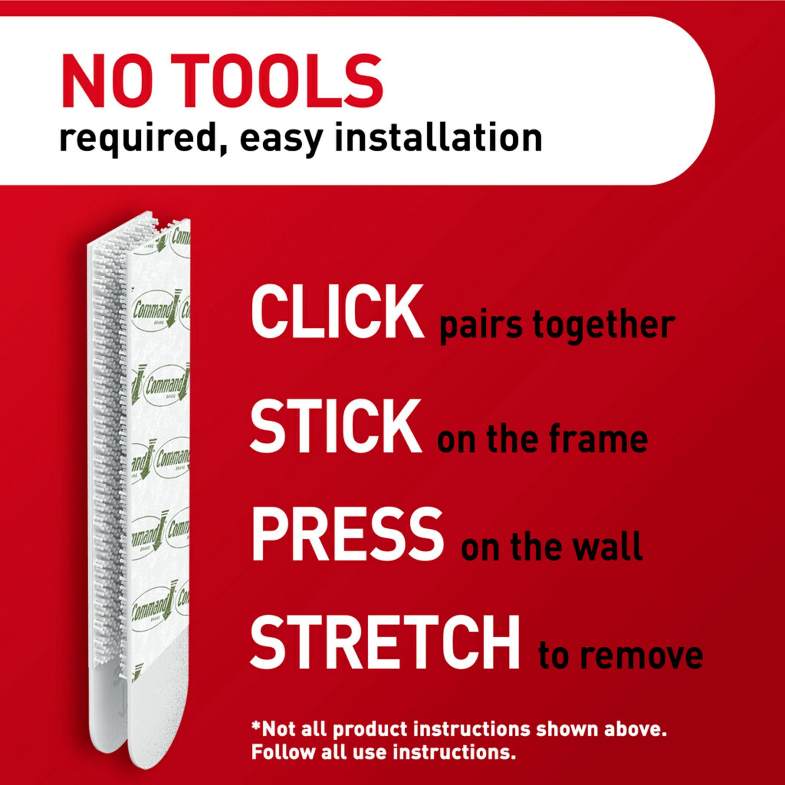 Command Large Picture Hanging Strips, Damage Free Hanging Picture Hangers, No Tools Wall Hanging Strips for Living Spaces, 14 White Adhesive Strip Pairs(28 Command Strips)