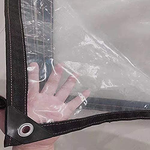 Tarpaulin Waterproof Clear Tarps 5x6.5 with Grommets for Patio, Garden, Plants Greenhouse, Pet Hutch Roof