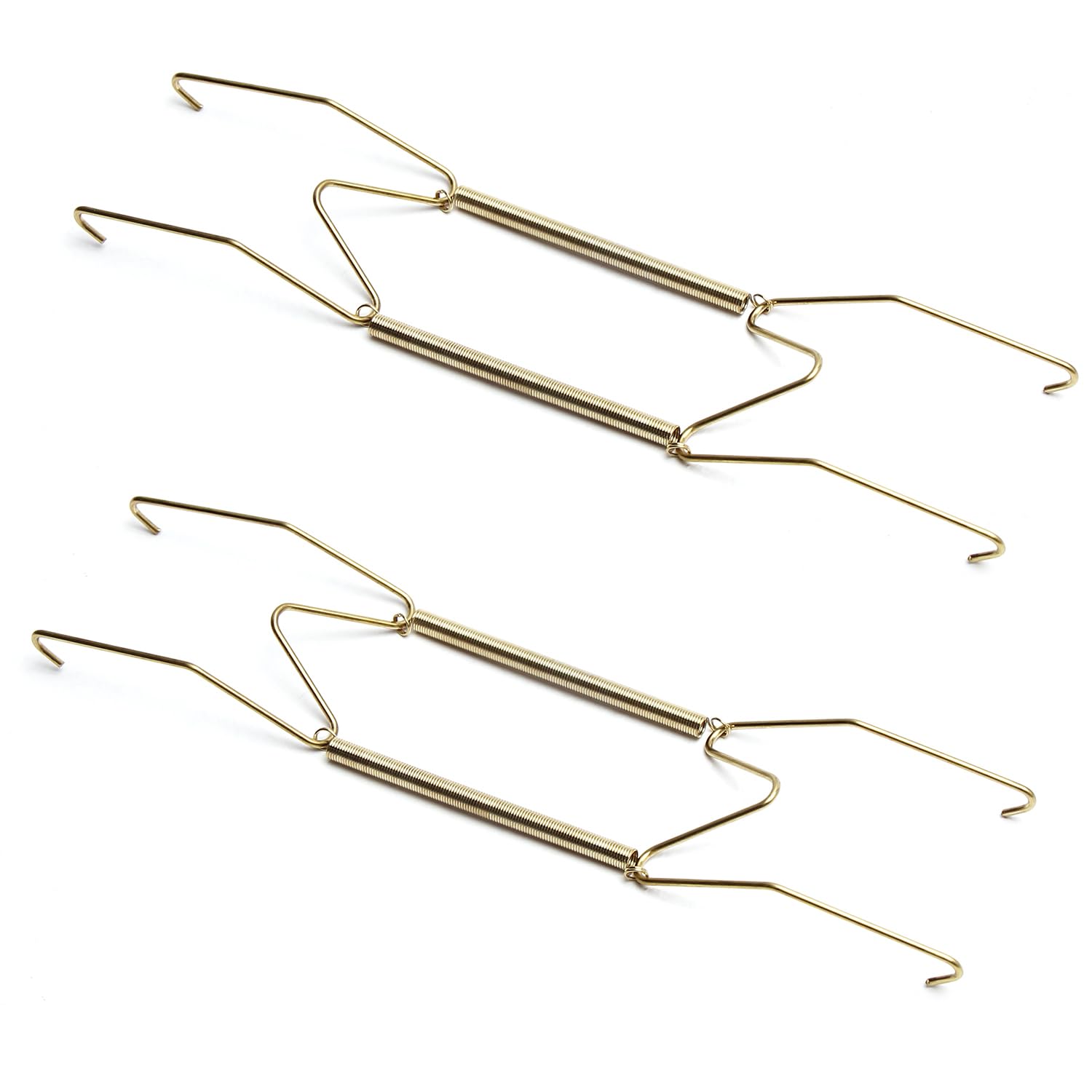Bettomshin 2PCS Plate Hanger 10" W Type Stainless Steel Plate Hangers Invisible Wall Hooks for Walls Compatible Decorative Plates Hooks Dish Diaplay Holder Golden