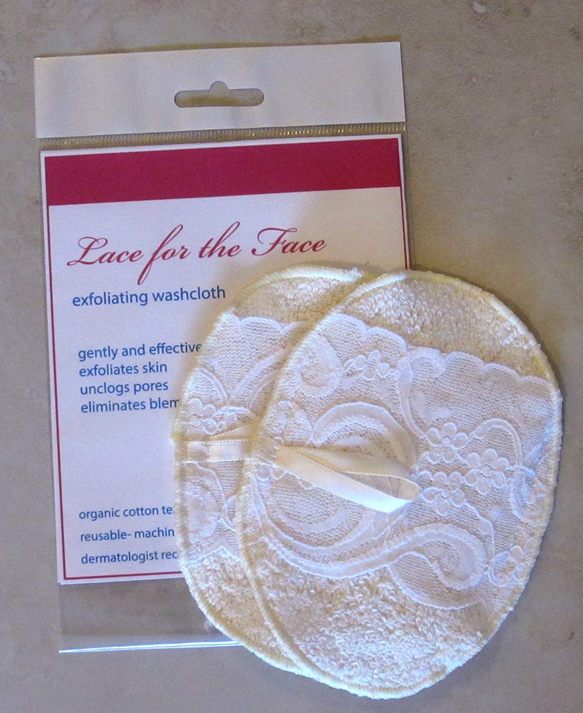 Lace For The Face | Microdermabrasion Cloth for Face | Skin Exfoliating Pore Opening Face & Body Scrub Cloth | 2 cloths per package