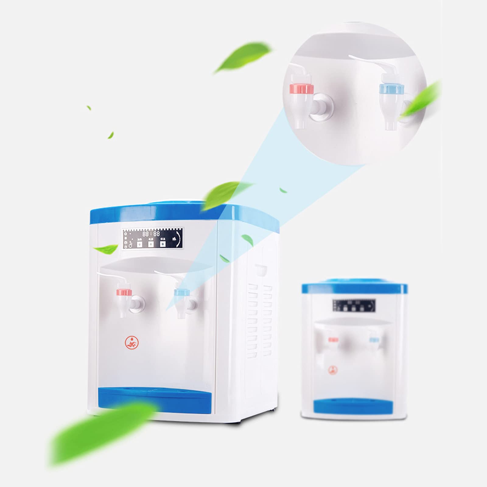 HuaShuani Top Loading Water Dispenser, Compact Mini Water Dispenser,Desktop Electric Hot Cold Water Dispenser for Home Office,5 Gallon 304 Food Grade Liner,PP Fuselage,46°F-194°F
