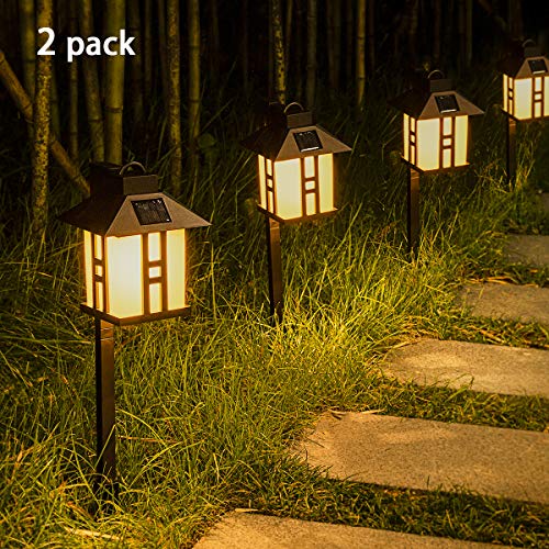 SOLPEX Solar Garden Lights, Garden Lights Solar Powered, Waterproof Solar Yard Lights for Lawn, Patio, Yard, Pathway, Walkway and Driveway(2 Pack, Warm White)