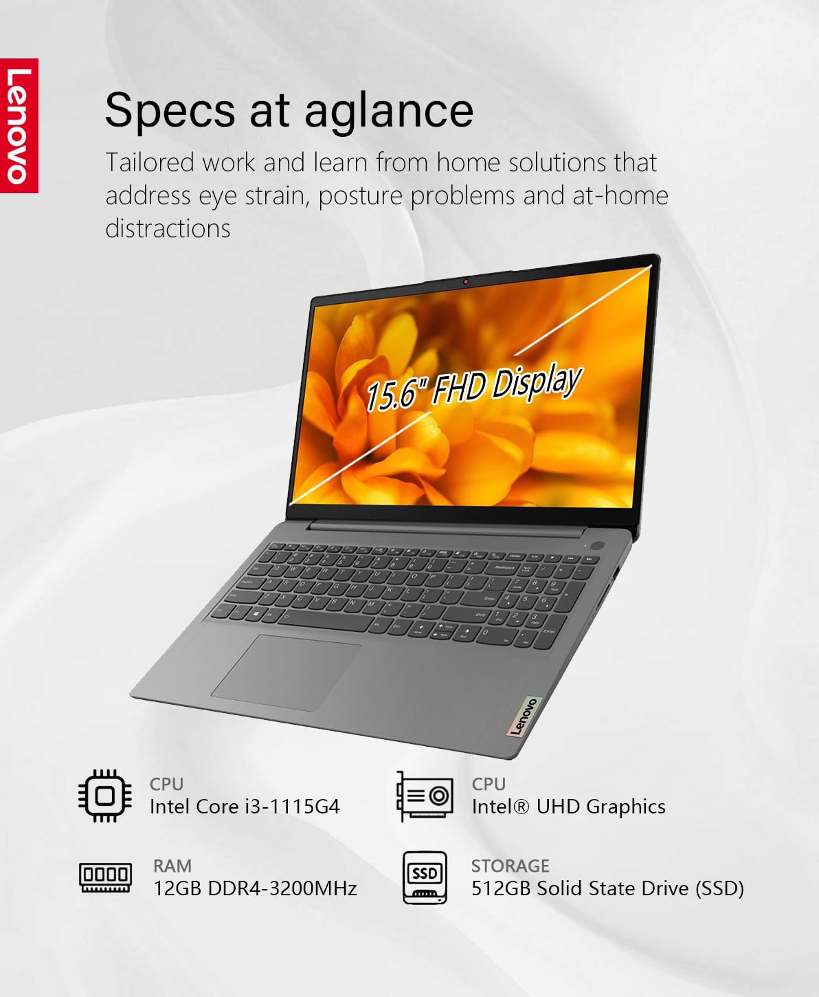 Lenovo Ideapad 15.6" HD Laptop, Athlon Silver 3050U (Beats i3-1005G1) Dual-core Processor, 8GB RAM, 128GB SSD, WiFi, Webcam, Bluetooth, Win 11 S, Cloud Grey, TGC Accessories