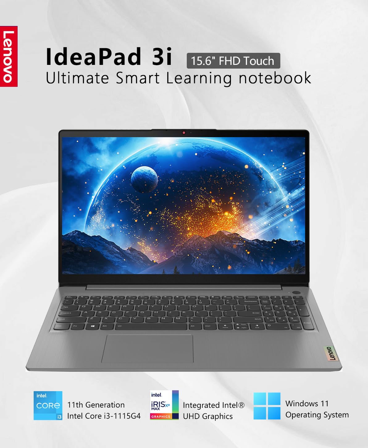 Lenovo Ideapad 15.6" HD Laptop, Athlon Silver 3050U (Beats i3-1005G1) Dual-core Processor, 8GB RAM, 128GB SSD, WiFi, Webcam, Bluetooth, Win 11 S, Cloud Grey, TGC Accessories