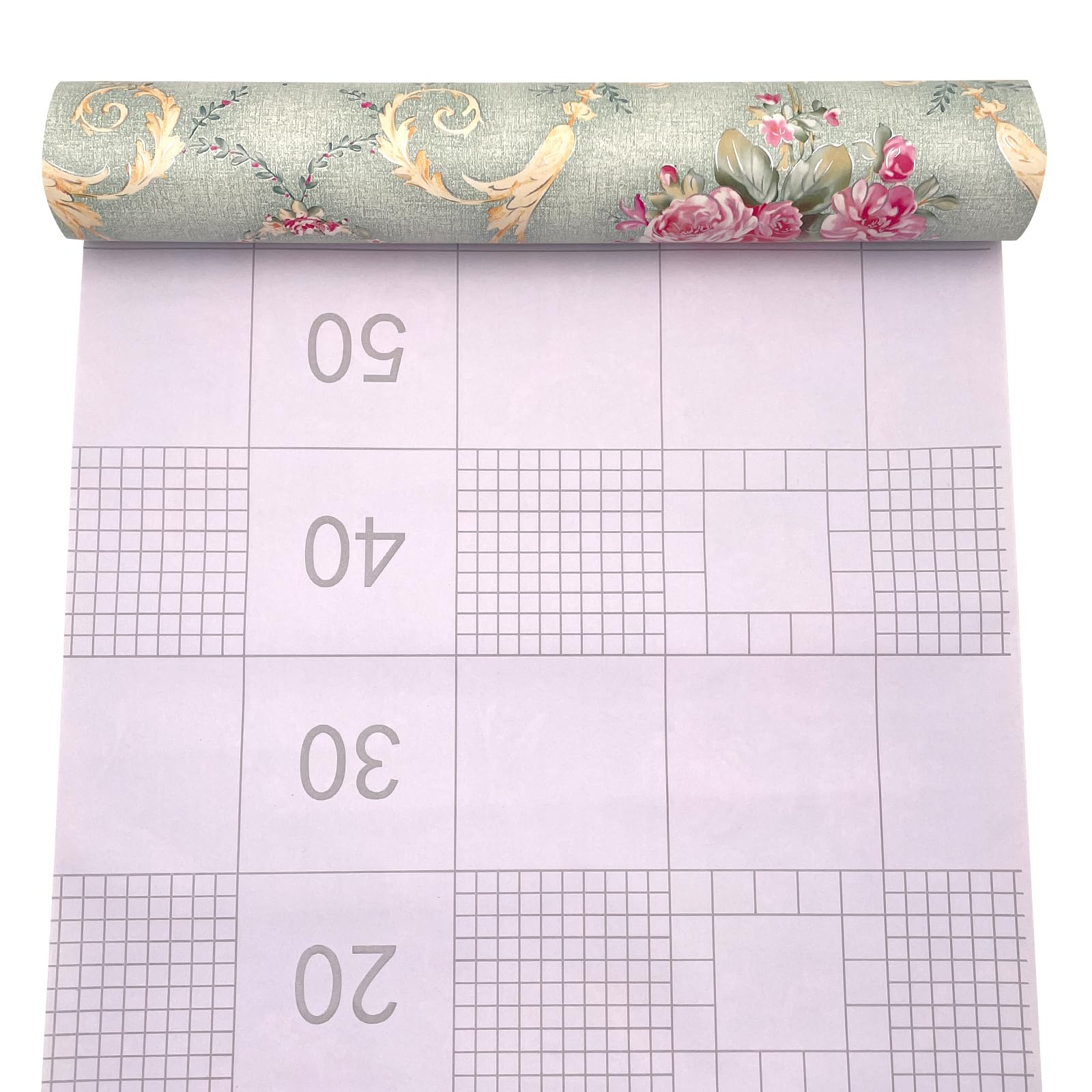 SimpleLife4U Retro Rose Furniture Paper Light Green Self-Adhesive Shelf Liner School Locker Sticker 17.7 Inch by 9.8 Feet