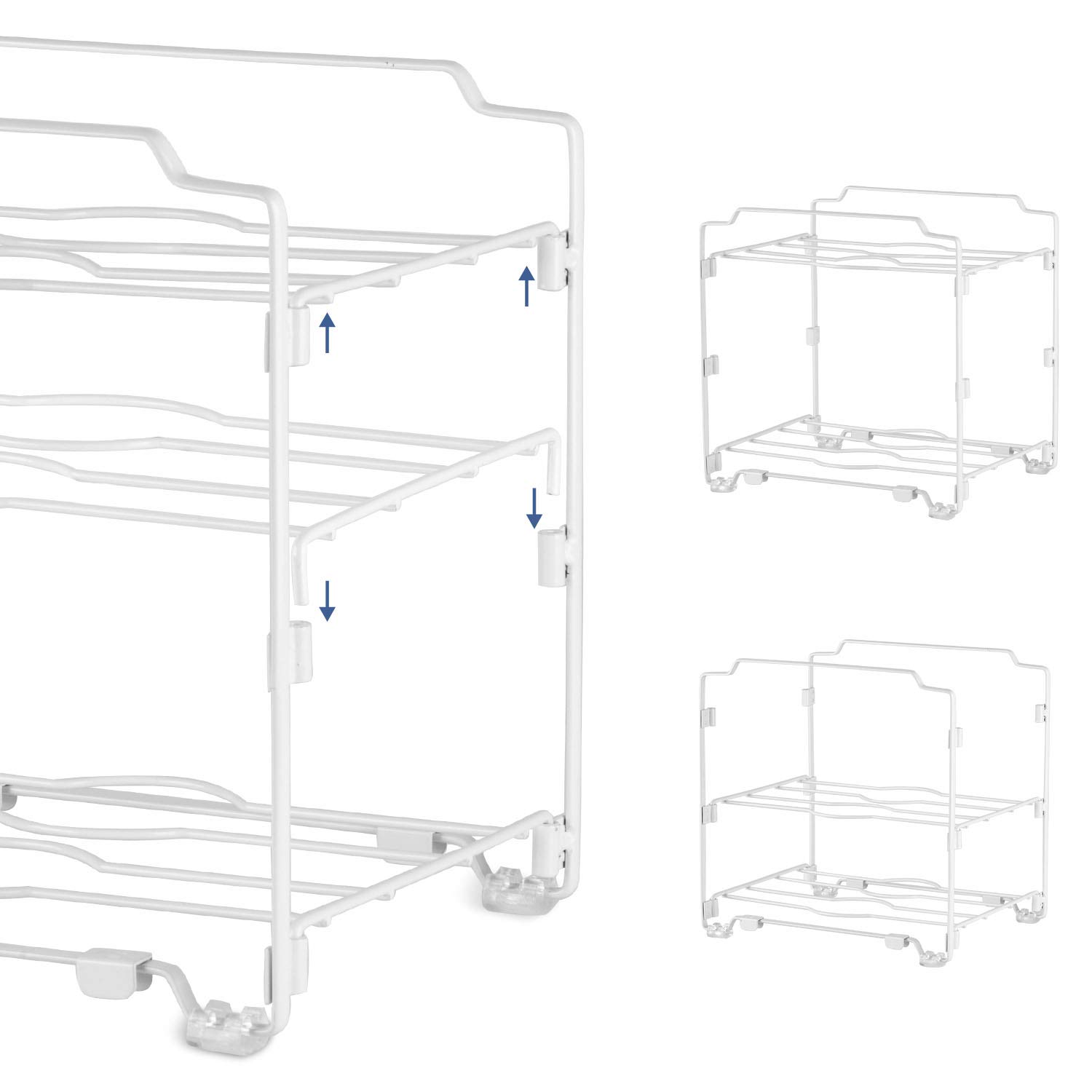 Bextsware 2 PACK Stackable Kitchen Wrap Organizer Rack, Pantry Organization and Storage for Aluminum Foil, Parchment Paper and Plastic Food Bags, White