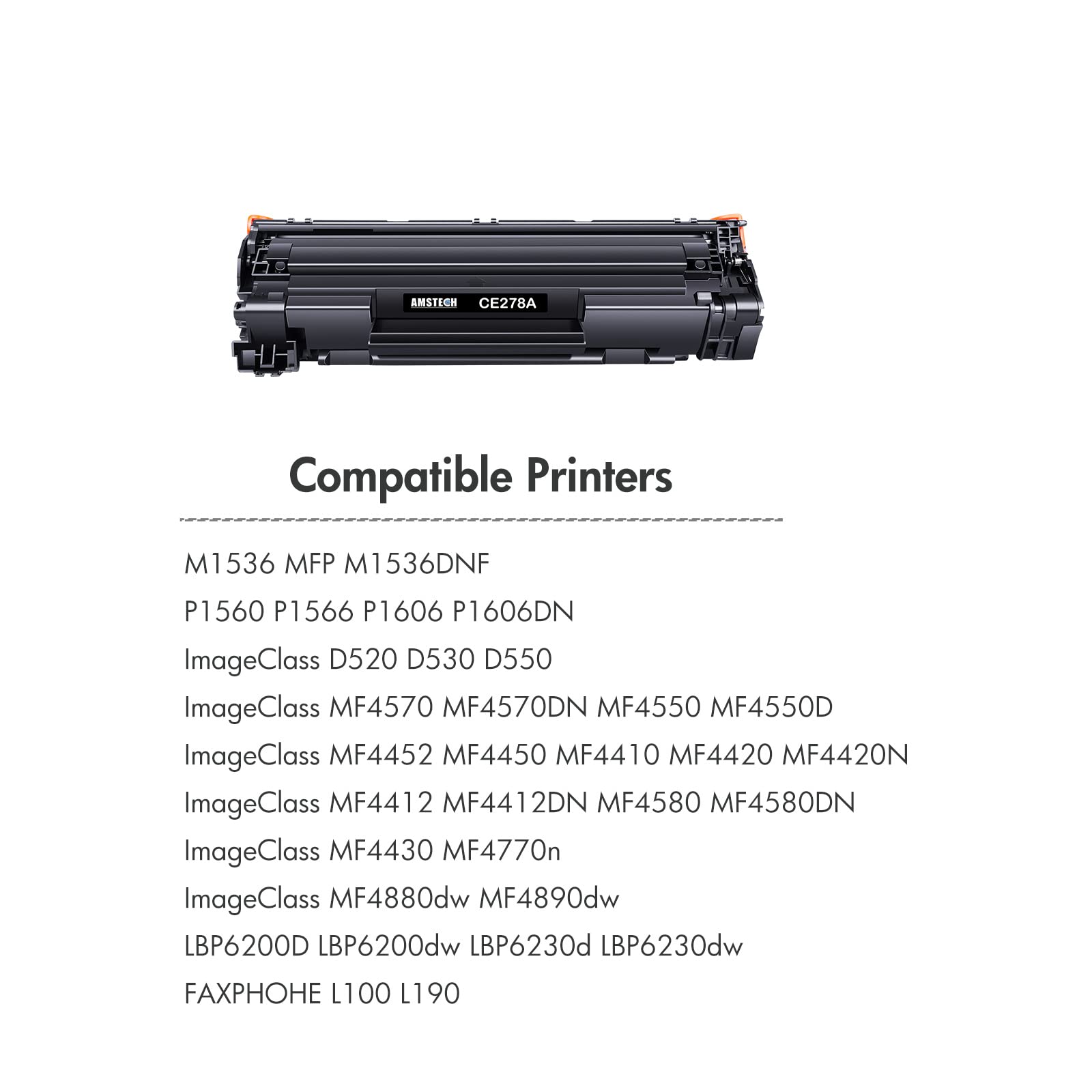 78A Toner Cartridge 2-Pack CE278D Replacement for HP 78A CE278A Toner Cartridge for HP M1536dnf MFP P1606dn P1606 P1566 P1560 M1536 Printer Black