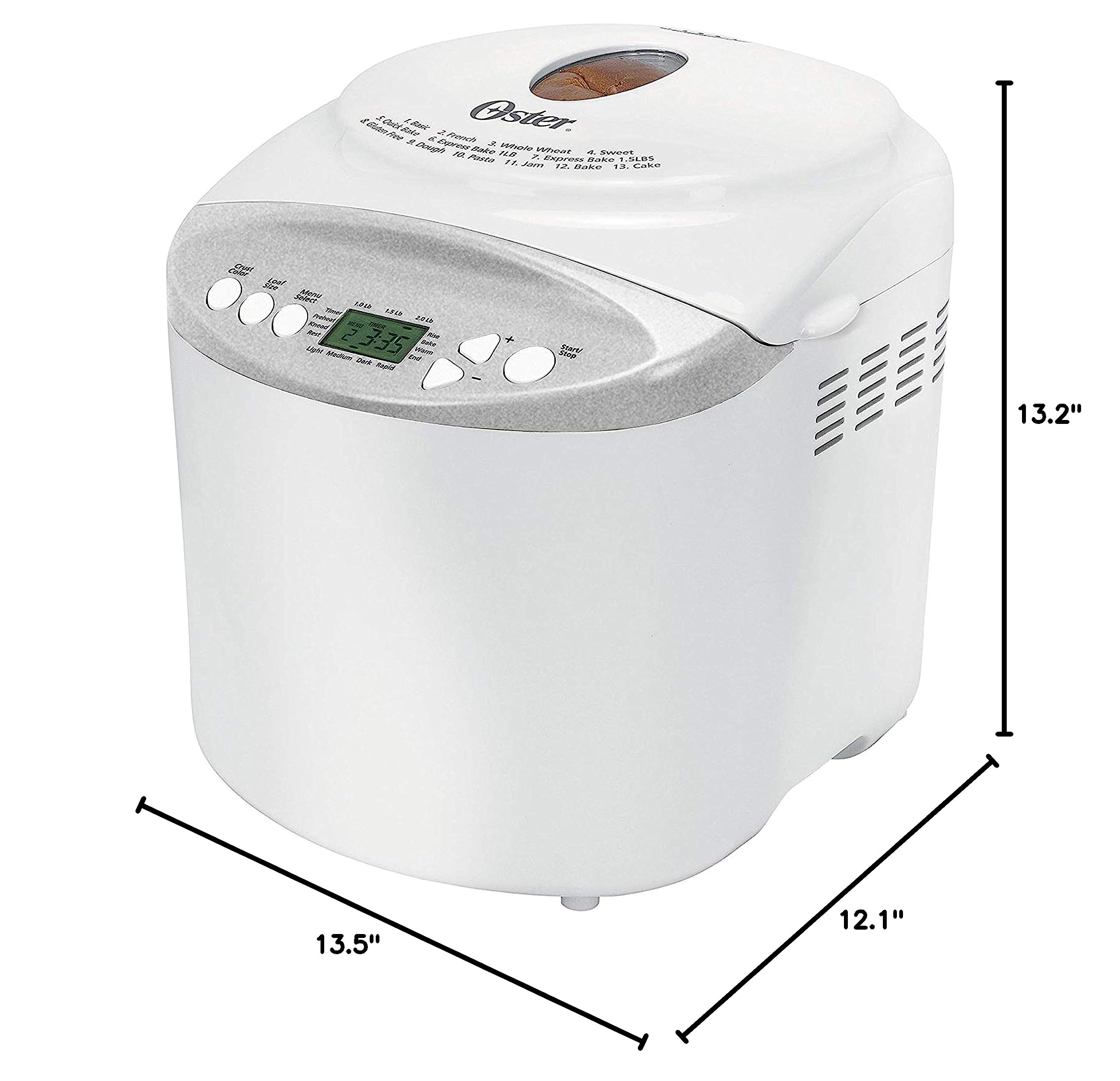 Oster Expressbake Bread Maker with Gluten-Free Setting, 2 Pound, White (CKSTBR9050-NP)