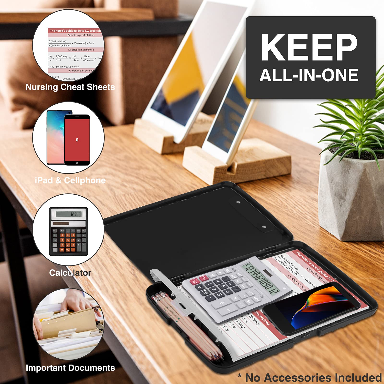 Sooez Clipboard with Storage, High Capacity Nursing Clipboards with Pen Holder, Heavy Duty Plastic Storage Clipboard with Low Profile Clip, Clipboard Folder Side-Opening, Smooth Writing for Office