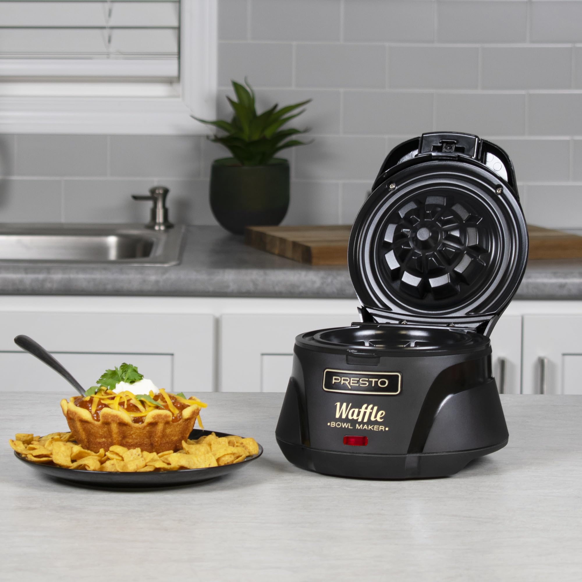 Presto 03500 Belgian Waffle Bowl Maker,Black, 9.3 x 8.25 x 5.25 inches