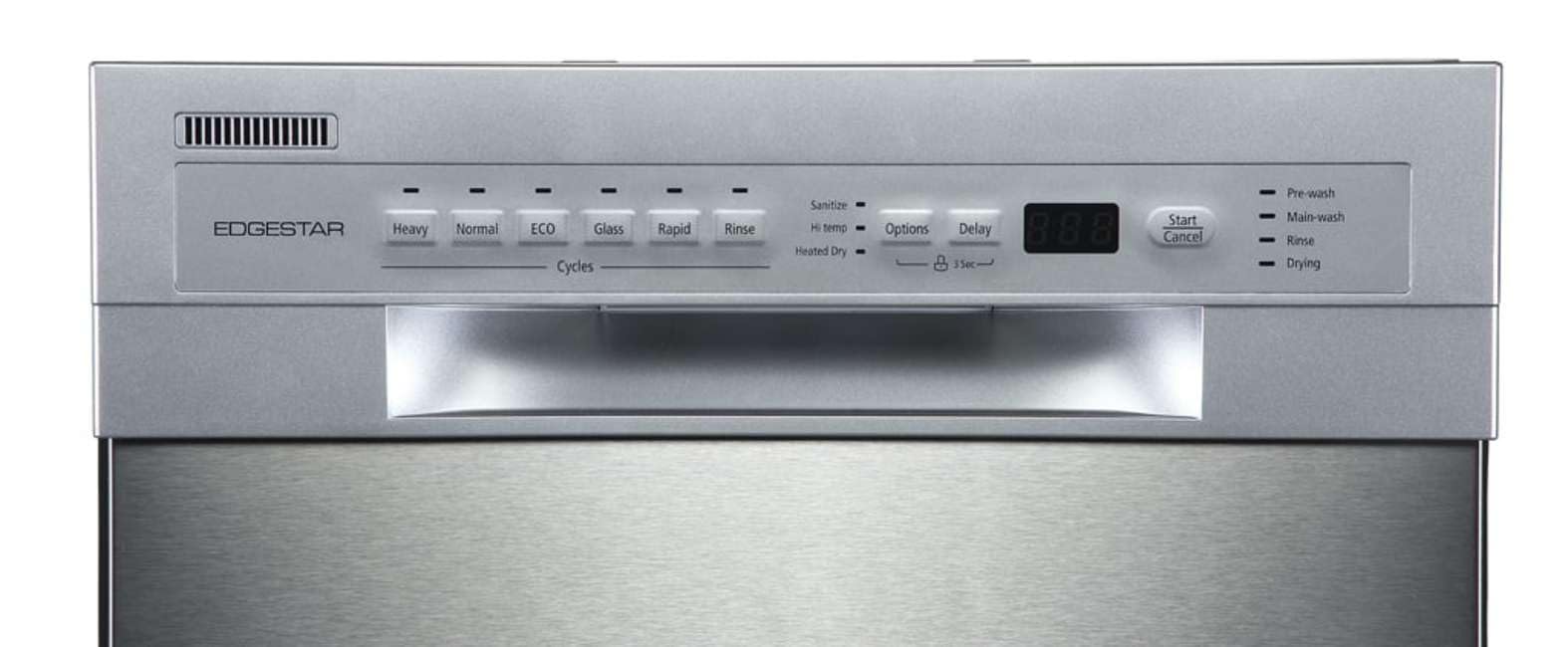 EdgeStar BIDW1802SS 18 Inch Wide 8 Place Setting Energy Star Rated Built-In Dishwasher