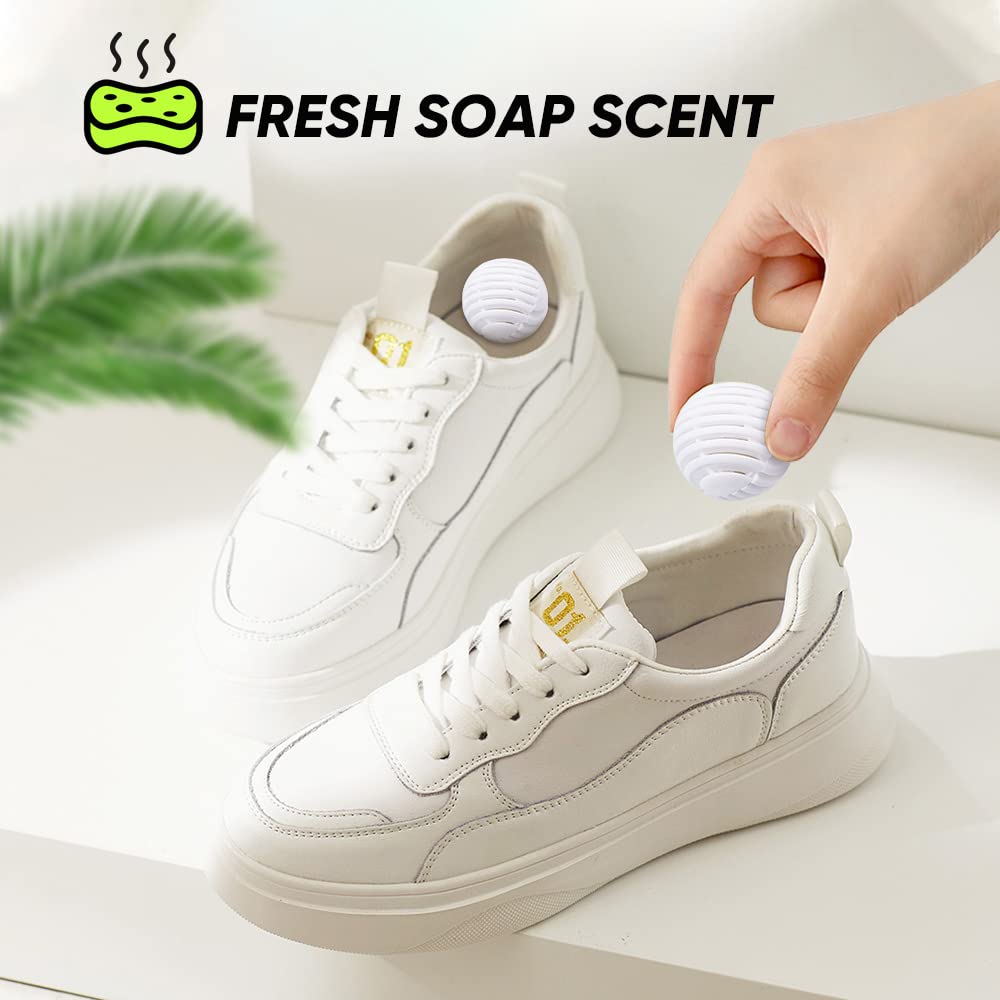 Deodorizer Balls for Sneaker Upgraded, Odor Purifying Ball Cleaner Eliminator for Shoes, Drawers, Lockers & Gym Bags - 6 Pack