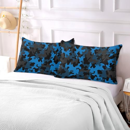 Camouflage Pillowcase for Hair and Skin Body Pillow Cover Body Pillow Case Standard Size 20"X 26" Super Soft Pillow Case with Zipper for Pillow