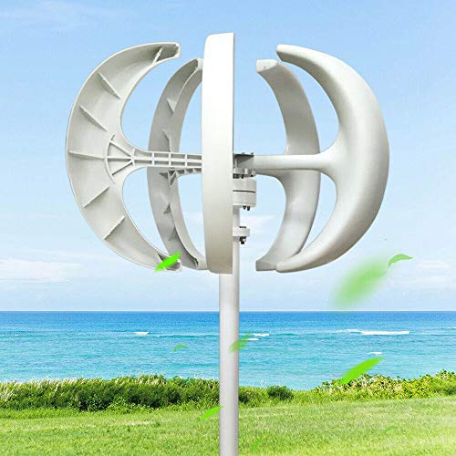Wind Turbine 24V 600W Wind Turbine Generator White Lantern Vertical Axis Garden Boat Wind Generator 5 Leaves Wind Turbine Kit with Controller