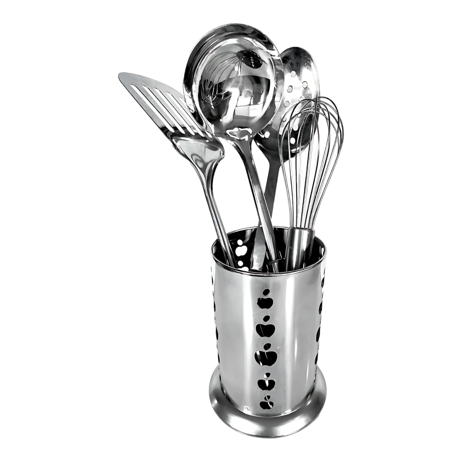 EAR FREE Utensil Holder - Kitchen Space Saver | Organizer for Utensils - 6.49 x 3.93 Inch - stainless steel Silver Holder