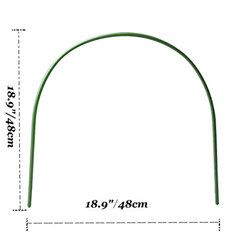 Support Hoop Greenhouse Frame Garden Hoops-6Pack, 4Ft Long Plant Support Hoops Rust-Free Grow Tunnel, Plastic Coated Tunnel Hoop Support Hoops for Garden Stakes Fabric