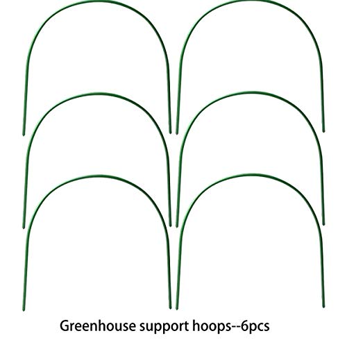 Support Hoop Greenhouse Frame Garden Hoops-6Pack, 4Ft Long Plant Support Hoops Rust-Free Grow Tunnel, Plastic Coated Tunnel Hoop Support Hoops for Garden Stakes Fabric