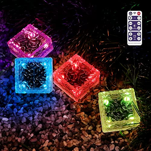 XINGTONG Solar Outdoor Lights Solar Brick Lights Landscape Path Light Garden Decoration Yard Paver Road Lighting Recessed Paver for Garden, Pathway, Patio, Walkway Decor(Warm White, 6 Pack)