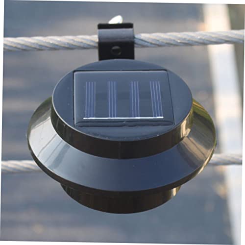 Uonlytech Outdoor Lantern 3 White Yard Gutter Lights Outdoor Post Fence Roof Lamp Warm Light Environmental Black Solar LED Wall/Cap Step Garden for Powered Led Outdoor Lights