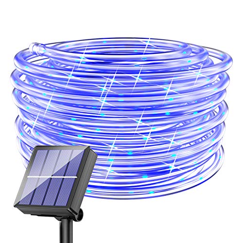 Solar Rope Lights Outdoor Waterproof Led - 40FT 100 LED Tube Light 8 Modes Waterproof Flexible Solar Fairy Rope Lights String for Garden Patio Fence Balcony Camping Party Tree Decoration Lighting