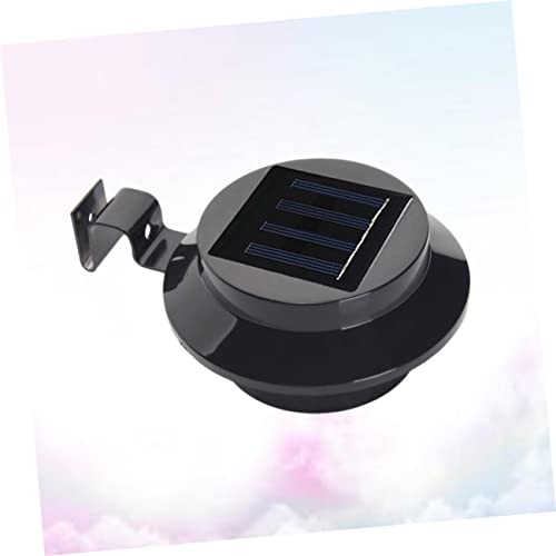 Uonlytech Outdoor Lantern 3 White Yard Gutter Lights Outdoor Post Fence Roof Lamp Warm Light Environmental Black Solar LED Wall/Cap Step Garden for Powered Led Outdoor Lights