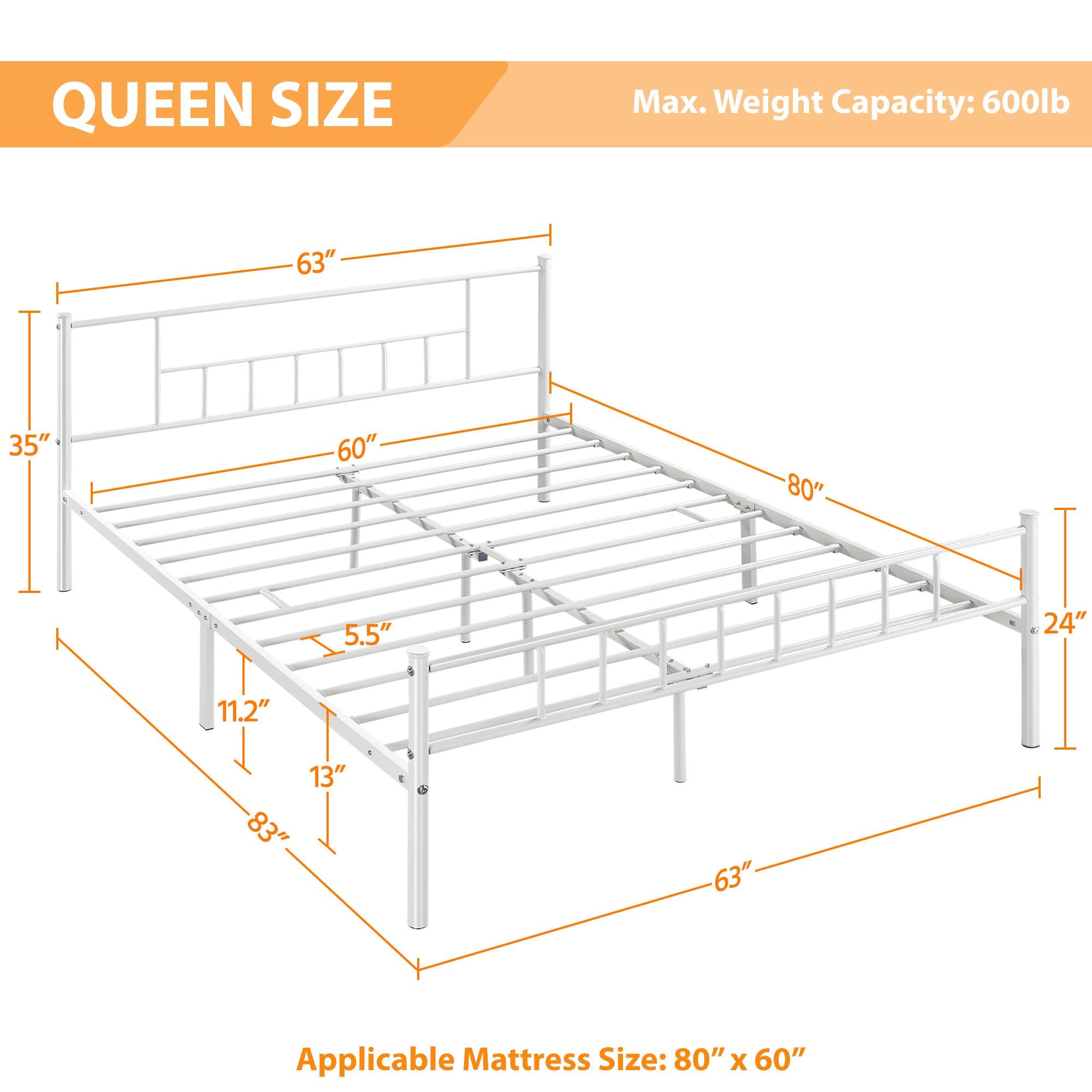 Yaheetech 13 inch Twin Size Metal Bed Frame with Headboard and Footboard Platform Bed Frame with Storage No Box Spring Needed Mattress Foundation Black