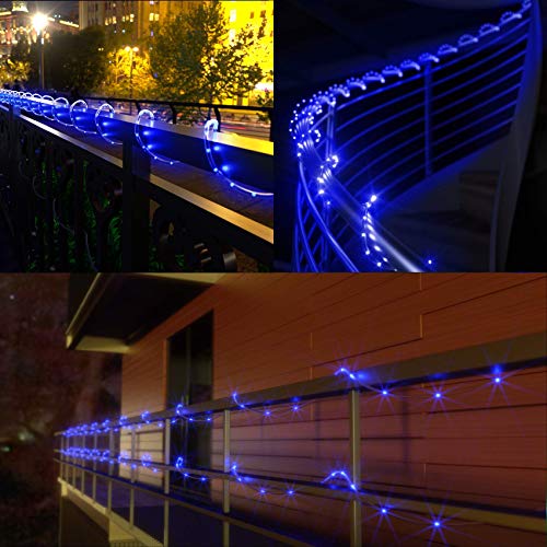 Solar Rope Lights Outdoor Waterproof Led - 40FT 100 LED Tube Light 8 Modes Waterproof Flexible Solar Fairy Rope Lights String for Garden Patio Fence Balcony Camping Party Tree Decoration Lighting