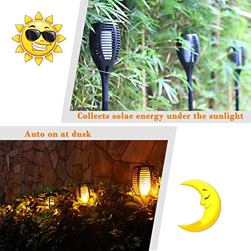 FAISHILAN 14 Pack Large Solar Flame Flickering Torch Solar Outdoor Lights LED Waterproof Solar Flame Light Torches Landscape Torch Solar Powered LED Light for Outside Pathway Yard Dusk to Dawn
