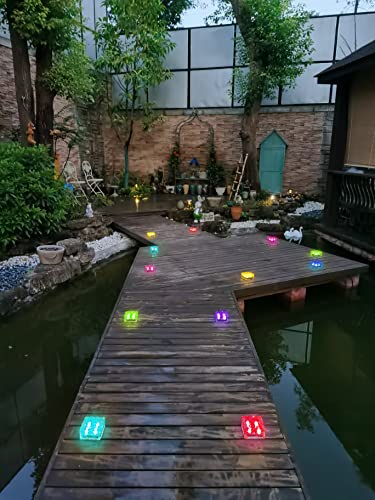 XINGTONG Solar Outdoor Lights Solar Brick Lights Landscape Path Light Garden Decoration Yard Paver Road Lighting Recessed Paver for Garden, Pathway, Patio, Walkway Decor(Warm White, 6 Pack)