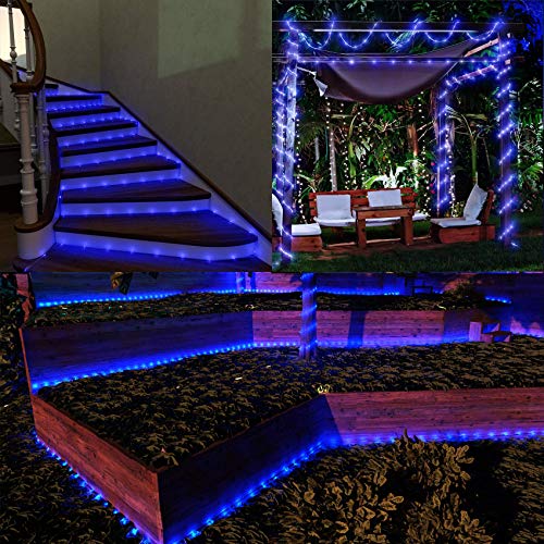 Solar Rope Lights Outdoor Waterproof Led - 40FT 100 LED Tube Light 8 Modes Waterproof Flexible Solar Fairy Rope Lights String for Garden Patio Fence Balcony Camping Party Tree Decoration Lighting
