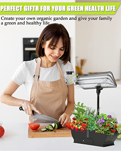 9 Pods Hydroponics Growing System, MYTOL Herb Garden Kit Indoor With 24W 96 LED Grow Light, Smart Quiet Automatic Water Pump, Automatic Timer, Height & Angle Adjustable for Vegetables, Flowers, Fruits