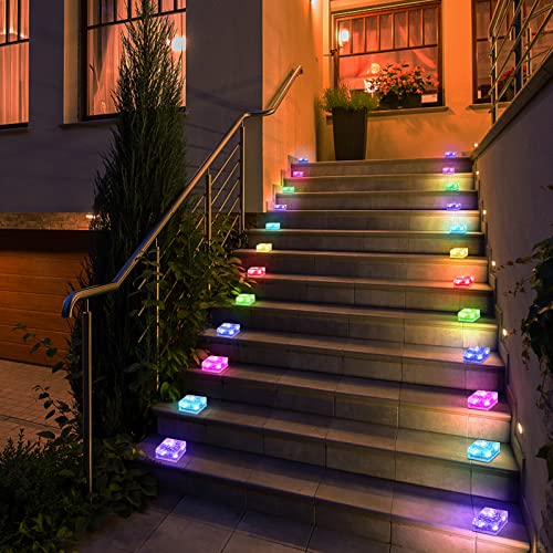 XINGTONG Solar Outdoor Lights Solar Brick Lights Landscape Path Light Garden Decoration Yard Paver Road Lighting Recessed Paver for Garden, Pathway, Patio, Walkway Decor(Warm White, 6 Pack)