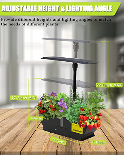 9 Pods Hydroponics Growing System, MYTOL Herb Garden Kit Indoor With 24W 96 LED Grow Light, Smart Quiet Automatic Water Pump, Automatic Timer, Height & Angle Adjustable for Vegetables, Flowers, Fruits