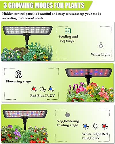 9 Pods Hydroponics Growing System, MYTOL Herb Garden Kit Indoor With 24W 96 LED Grow Light, Smart Quiet Automatic Water Pump, Automatic Timer, Height & Angle Adjustable for Vegetables, Flowers, Fruits