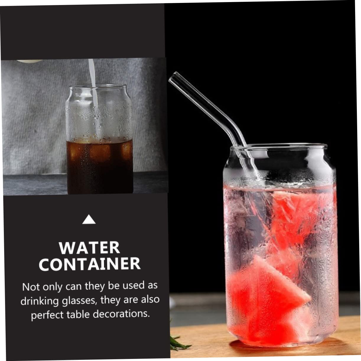 HAKIDZEL 2Pcs can cup glass cups beer mugs clear coffee mugs canned drinks glass drinking glasses vodka glasses Water Mug Ring-pull Can Shaped Cup household soda can golf cup beer can