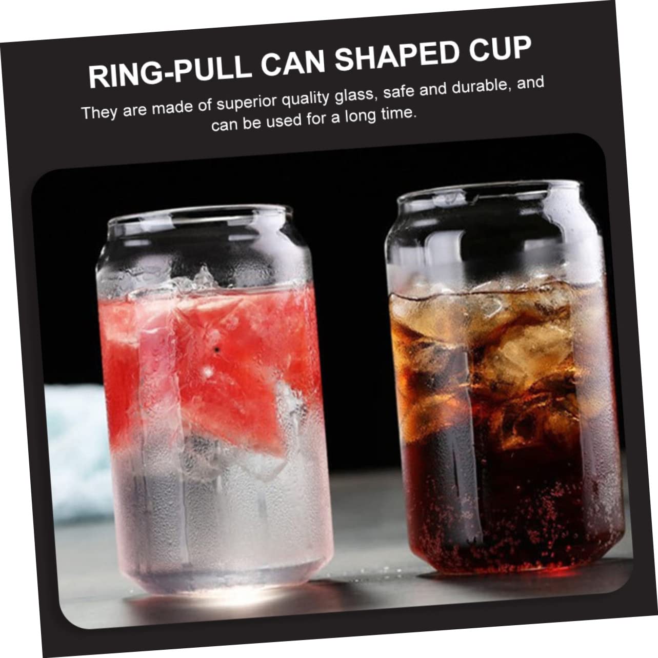 HAKIDZEL 2Pcs can cup glass cups beer mugs clear coffee mugs canned drinks glass drinking glasses vodka glasses Water Mug Ring-pull Can Shaped Cup household soda can golf cup beer can