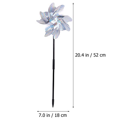 YARDWE 2pcs Bird Blinder Repellent Pinwheels Reflective Pinwheels Sparkly Pin Wheel Wind Spinners Scare Off Birds and Garden Decoration