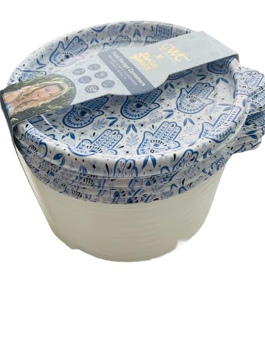 COOK WITH COLOR 20 Piece Round Plastic food containers. 10 Lids & 10 containers ROUND/CIRCULAR/LIMITED EDITION DESIGNS (THE EYE)