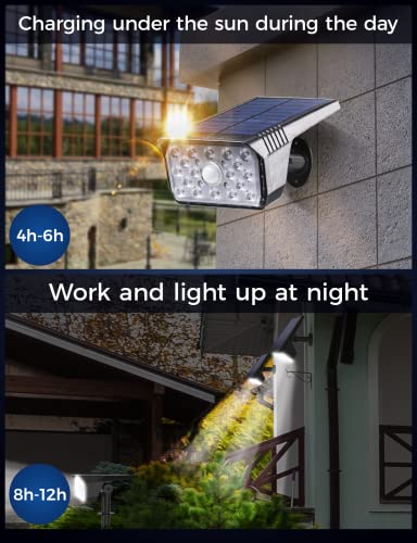 SIDSYS Solar Spot Lights Outdoor, Motion Sensing Solar Outdoor Lights, IP65 Waterproof Spotlights with High Condensing Lens, Outdoor Solar Lights for Yard Garden Pathway Patio 2 Pack