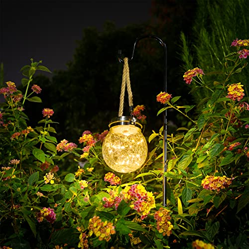Solar Lanterns Outdoor Waterproof,2 Pack Solar Decorative Lantern 30 LED Hanging Solar Powered Lights for Garden Patio Backyard Tree Landscape Decorative (Warm White)