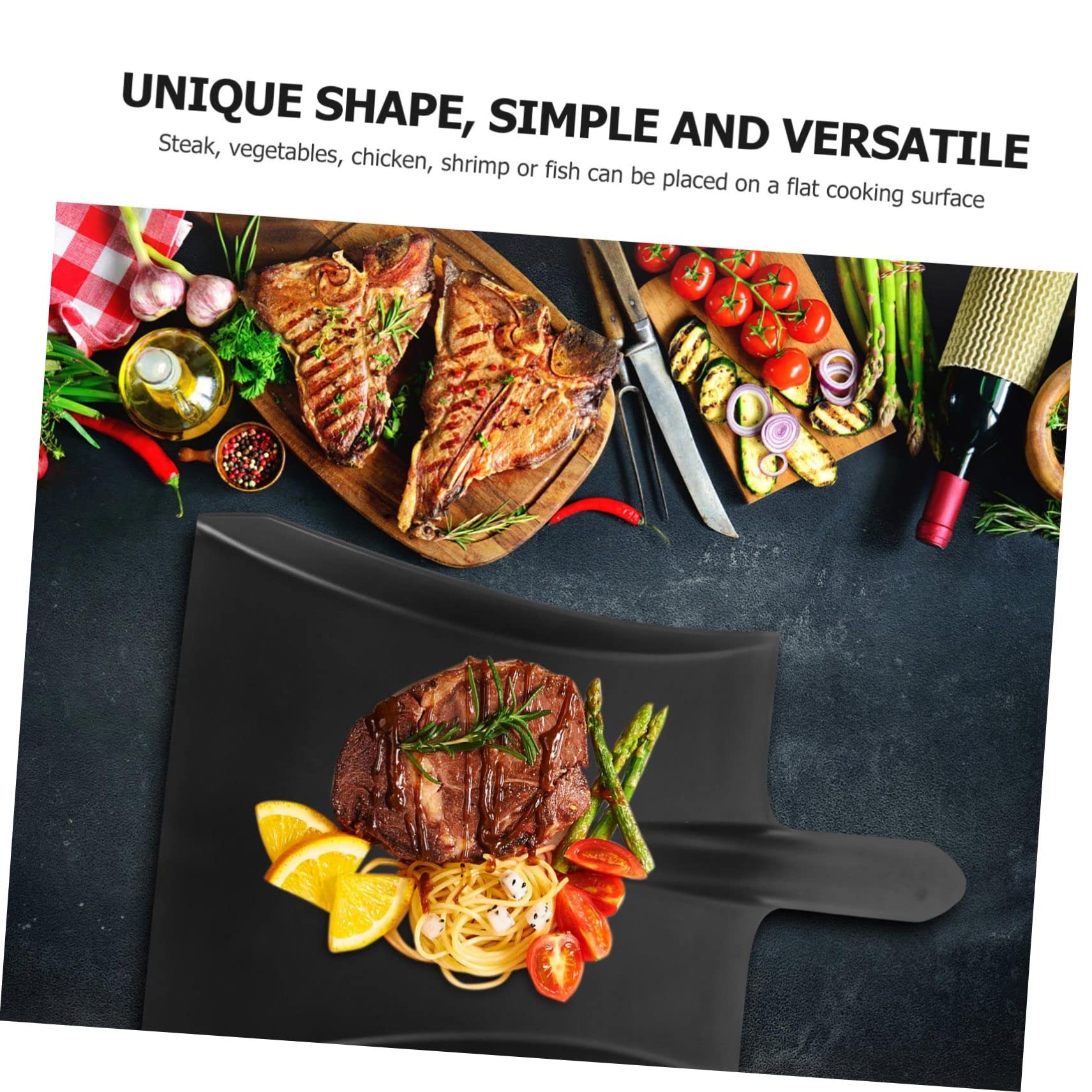 GANAZONO Plate Outdoor Dinnerware Outdoor Wok Black Plates Dinner Plate Stoneware Dinner Plates Bbq Serving Platter Bbq Fruit Plate Bbq Plate Bbq Grill Tableware Meat Black Snack