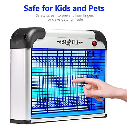Bug Zapper Indoor,Powerful 2800V Electric Mosquito Fly Zapper,Insect Killer Lamp & Repellent with 20W UV Light,Plug-in Home Pest Control Bug Catcher/Eliminator/Eradicator for Gnat,Fruit Fly,Moth