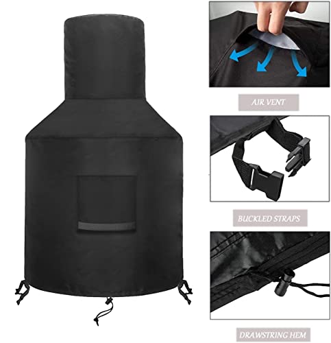 SIRUITON Outdoor Patio Chiminea Cover - Durable, Weather-Proof Chiminea Fire Pit Cover,Chiminea Defender (Black)