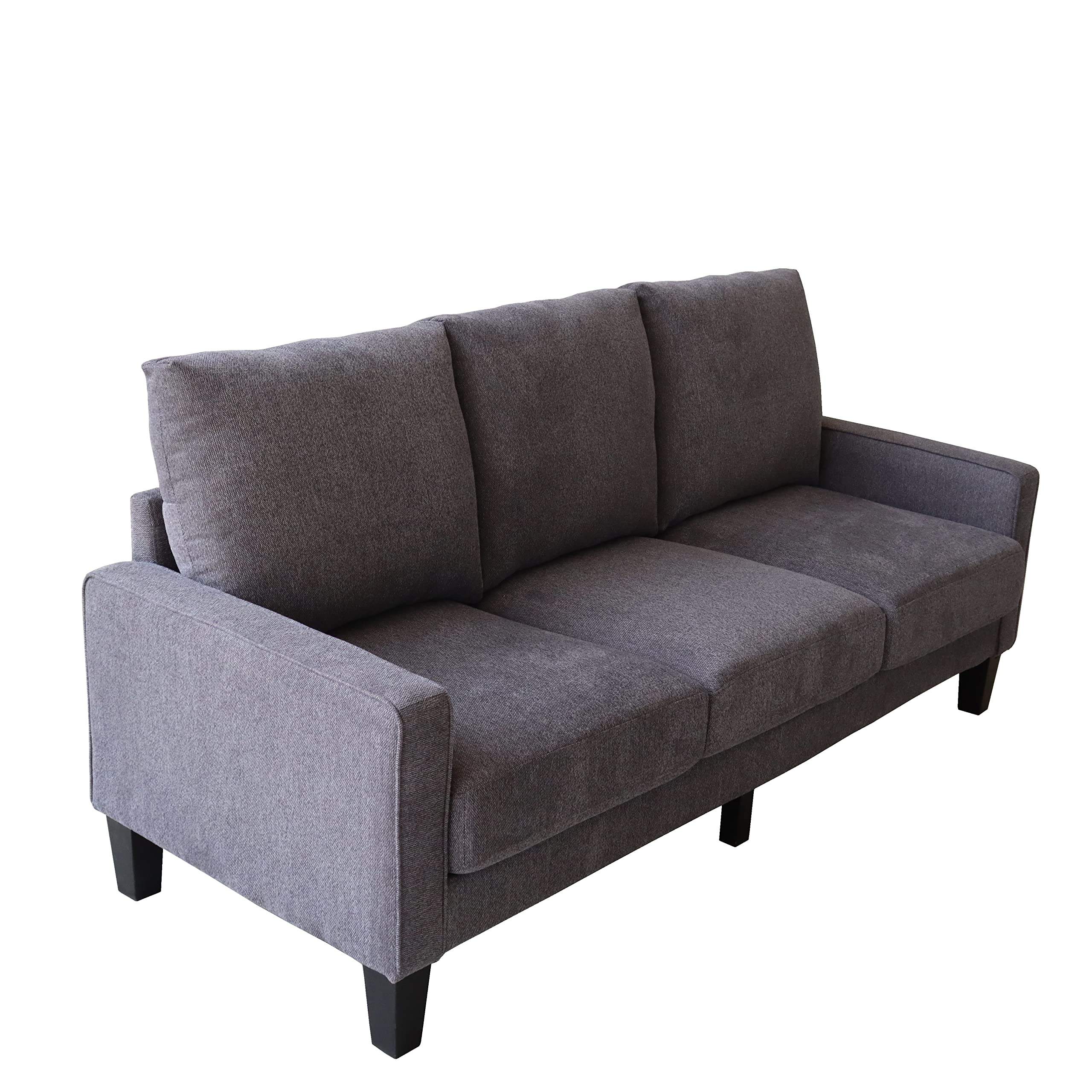 LCH Large, Three-seat Classic Chesterfield Settee Sofa Modern 3 Seater Couch Furniture Tufted Back for Living Room (Dark Grey)