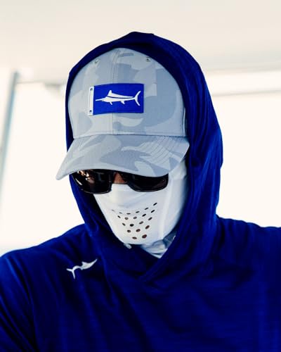 Billfish Gear White Marlin Flag Hat Lightweight Performance Headwear for Big Game Offshore Fishing, Gray Camo