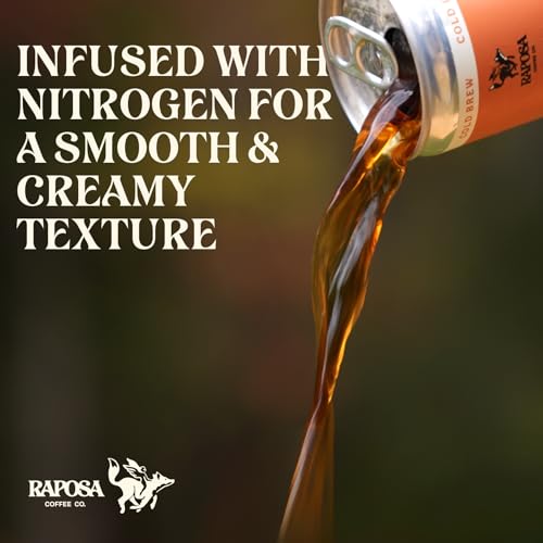 Raposa Nitro Cold Brew Ready to Drink Coffee 250ml - 8.45oz - Made with Oat Milk- Dairy Free - Vegan Cold Brew Ready to Drink, Non GMO, No Artificial Anything - 150mg Caffeine (Flat White (12 Pack))